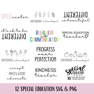 Special Education Svg Bundle, Autism Svg, Cut Files, Sped Teacher Svg ...