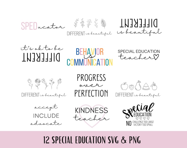 Special Education Svg Bundle, Autism Svg, Cut Files, Sped Teacher Svg ...