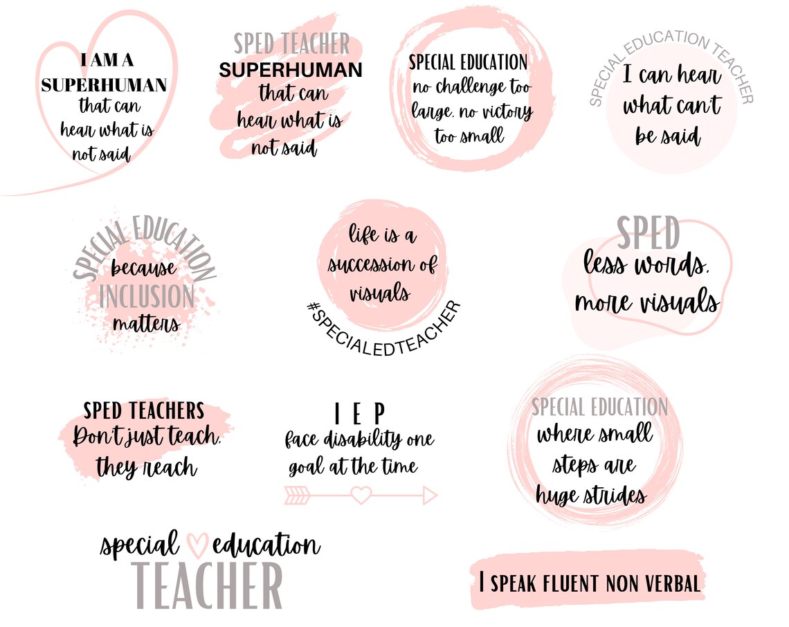 Special Education Svg Bundle, Autism Svg, Cut Files, Sped Teacher Svg ...