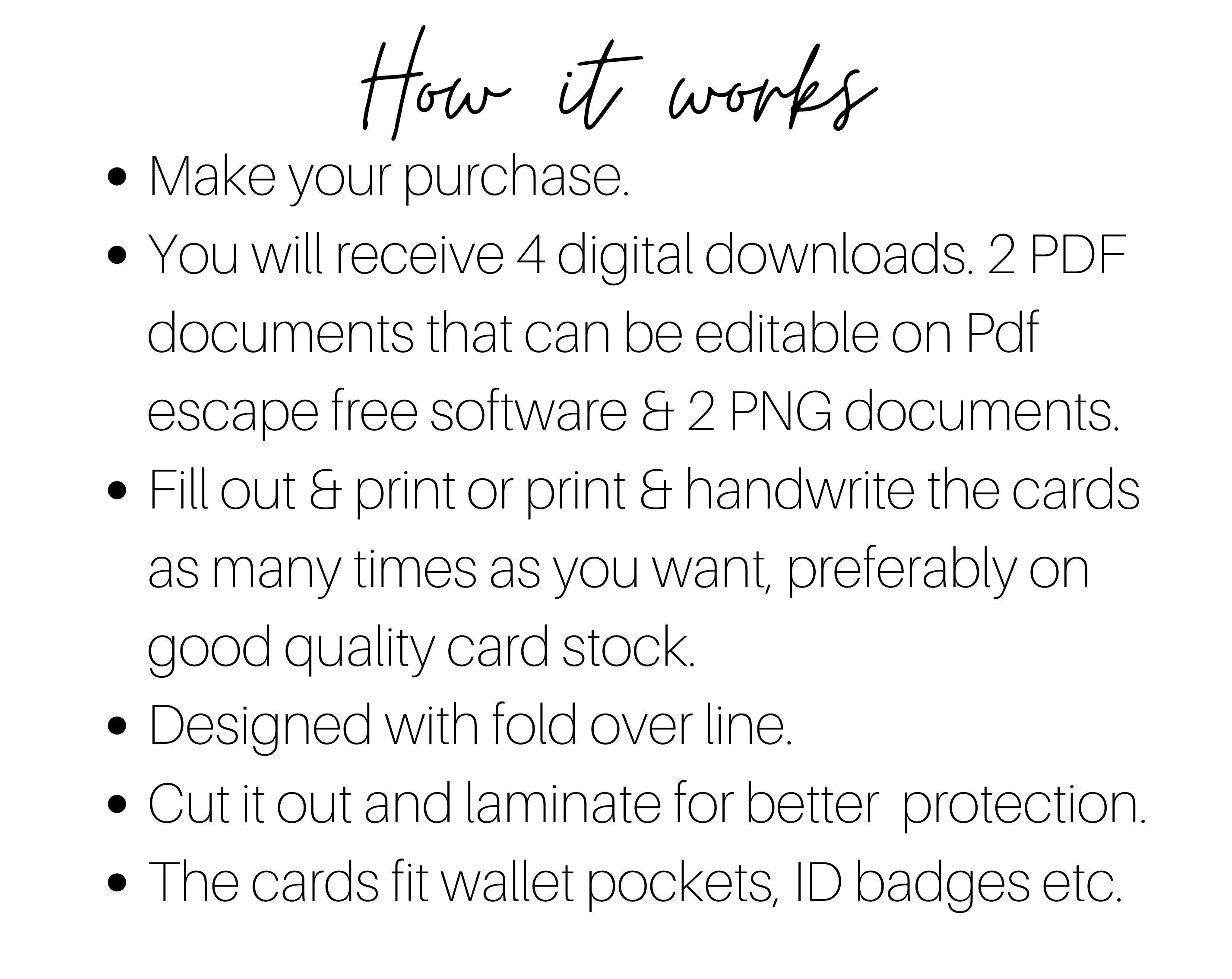 Pet Emergency Card, Medical Emergency, Medical Card, Pet Home Alone ...