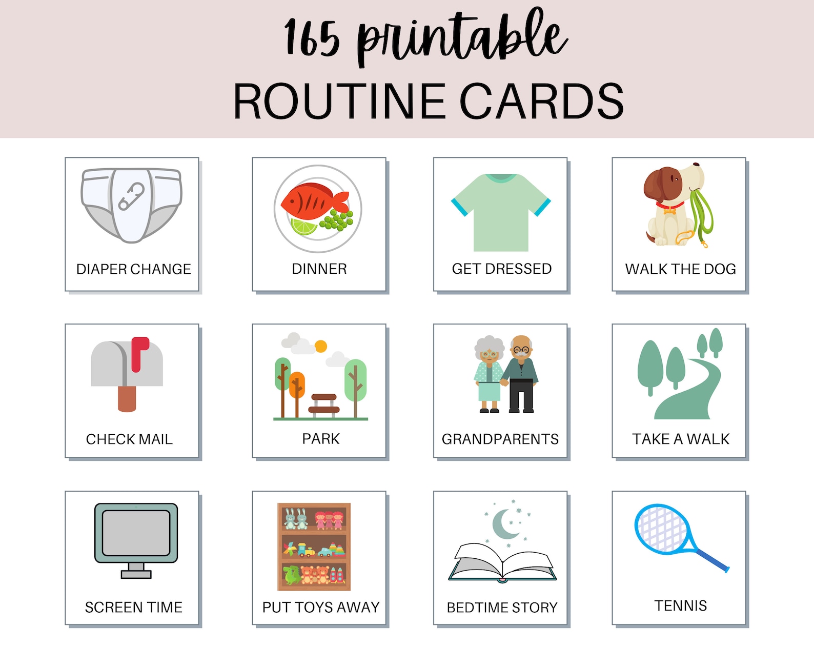 Daily Routine Cards, Toddler Routine Chart, Daily Rhythm, Visual ...