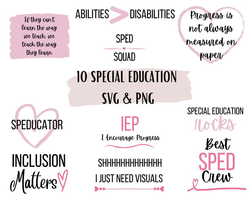 Special Education Svg Bundle, Cut Files, Education Svg, SPED, Special ...