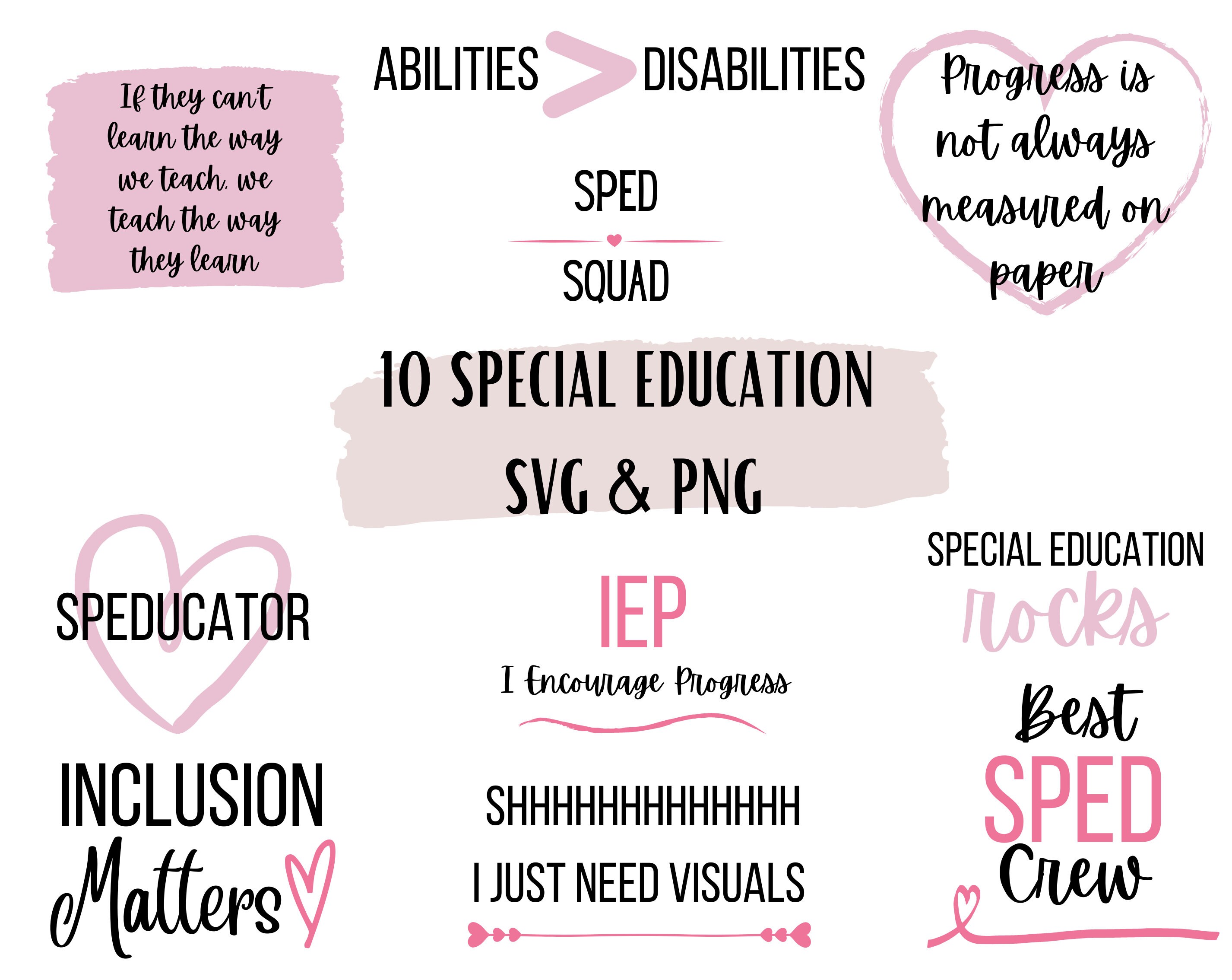 Special Education Svg Bundle, Cut Files, Education Svg, SPED, Special ...