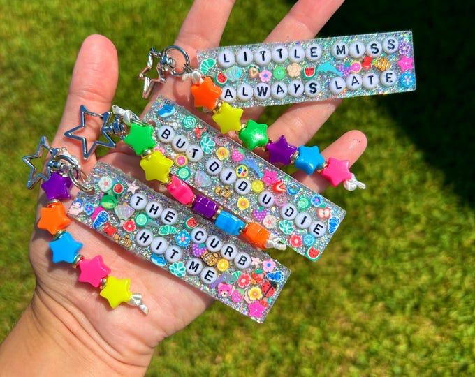 Resin Custom Keychain, Fun Keychain, Sassy Keychain, Custom Beaded ...