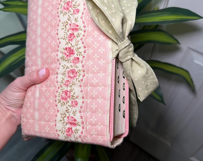 Bow Bible Sleeve, Quilted Bible Sleeve, Bible Sleeve With Bow, Bible ...
