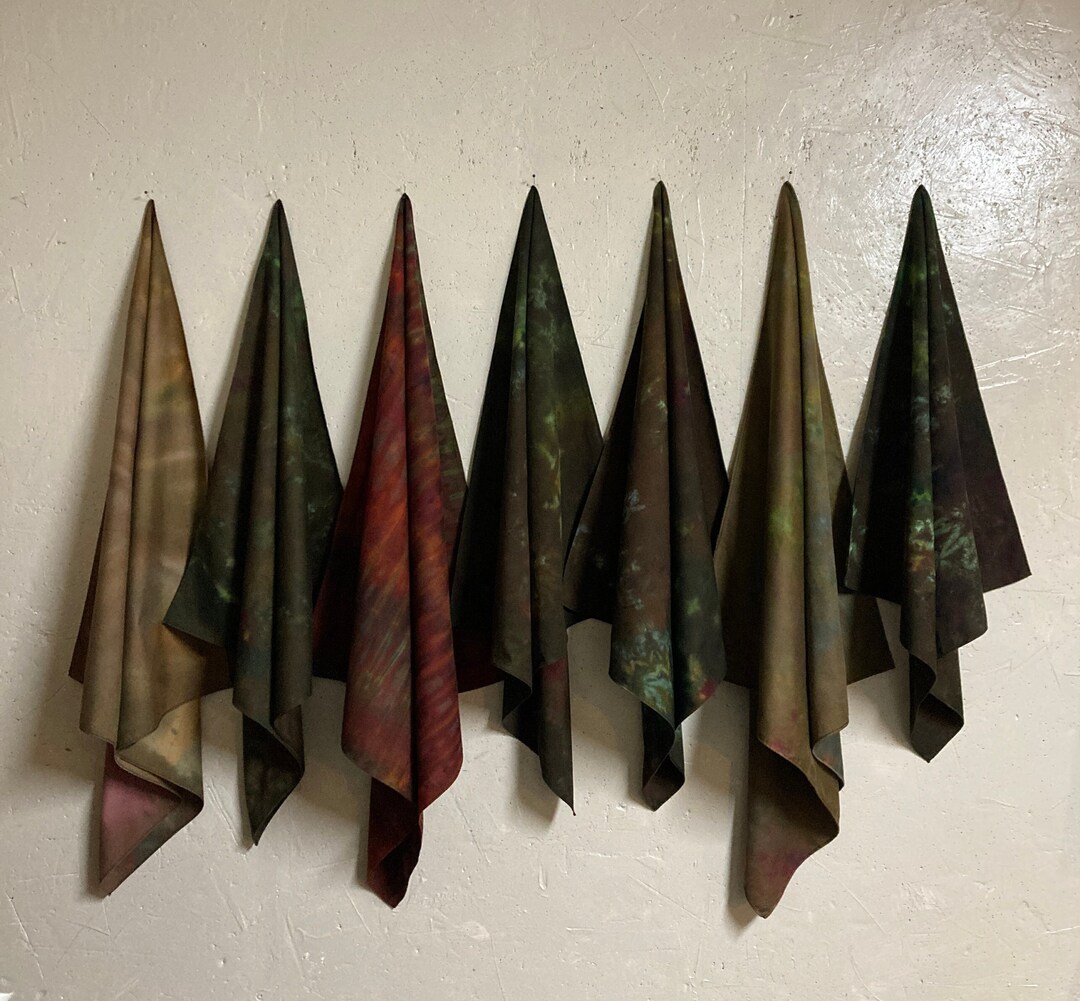 27" Bandana 24" Bandana 22" Kerchief Hand Ice Dyed 100% Cotton Fine ...