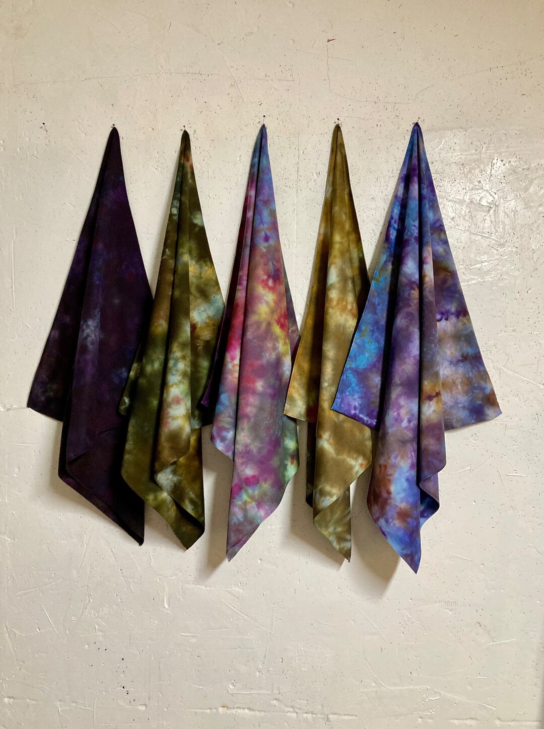 24in Purple Bandana Watercolor Effect Hand Ice Dye on 100% Cotton Fine ...