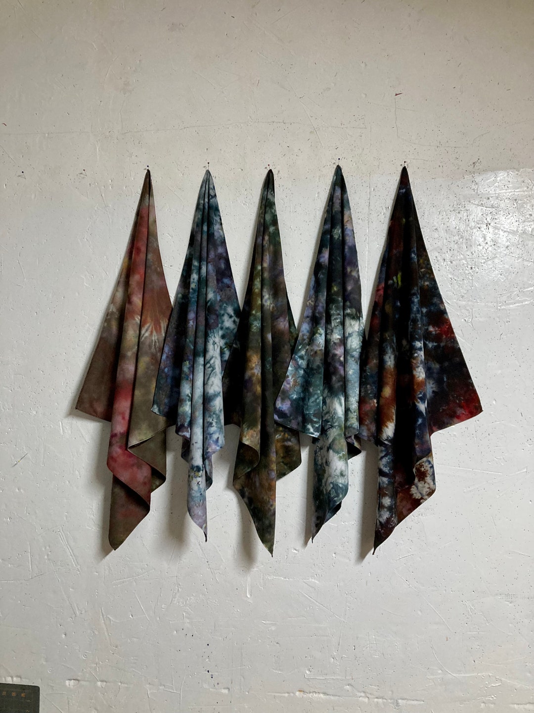 24in Tan and Gray Bandana Medium Neutrals Hand Ice Dye on 100% Cotton ...