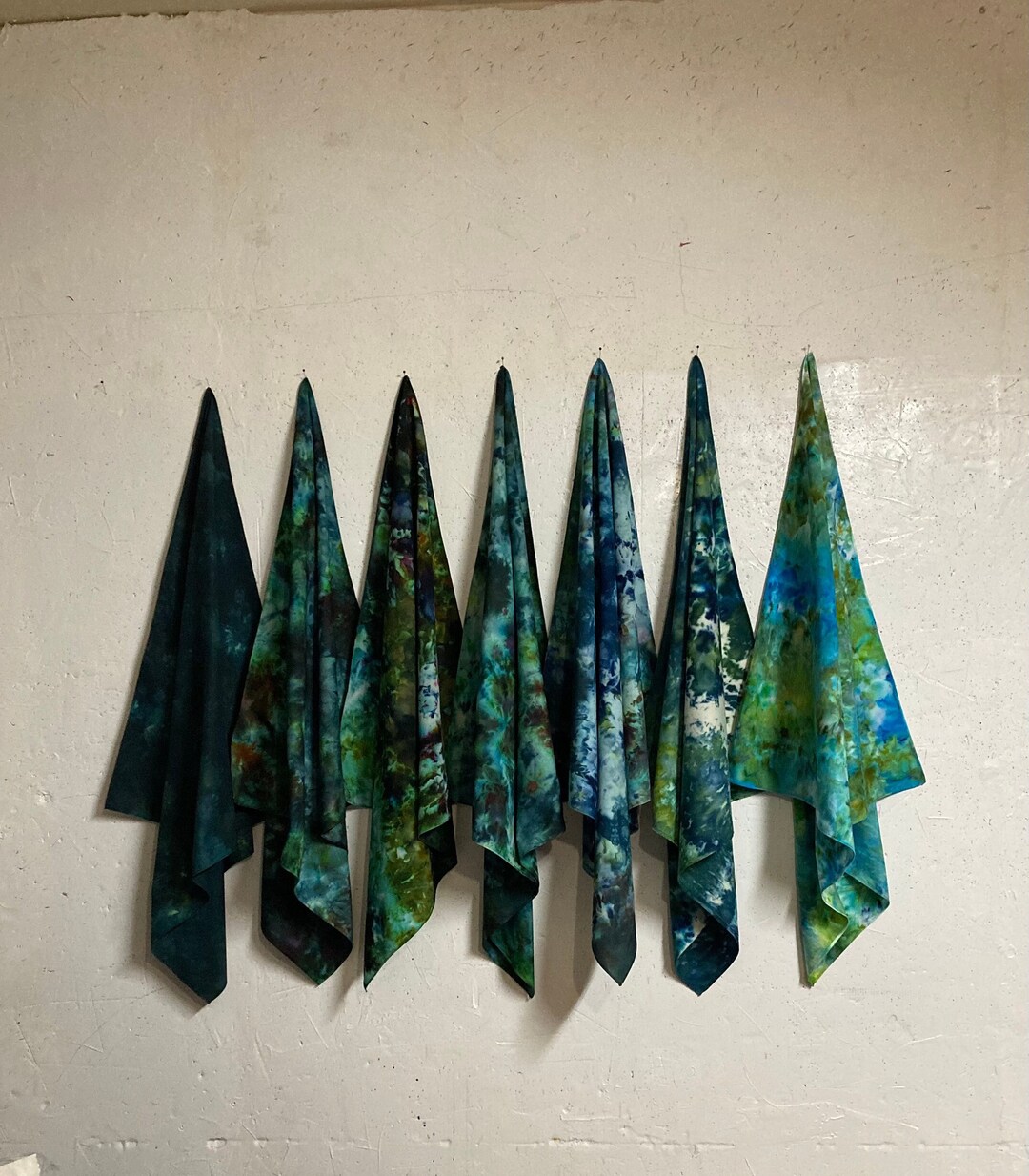 Blue Green Teal Bandana 27" Scarf Sustainable Fine Fabric 100% Cotton ...