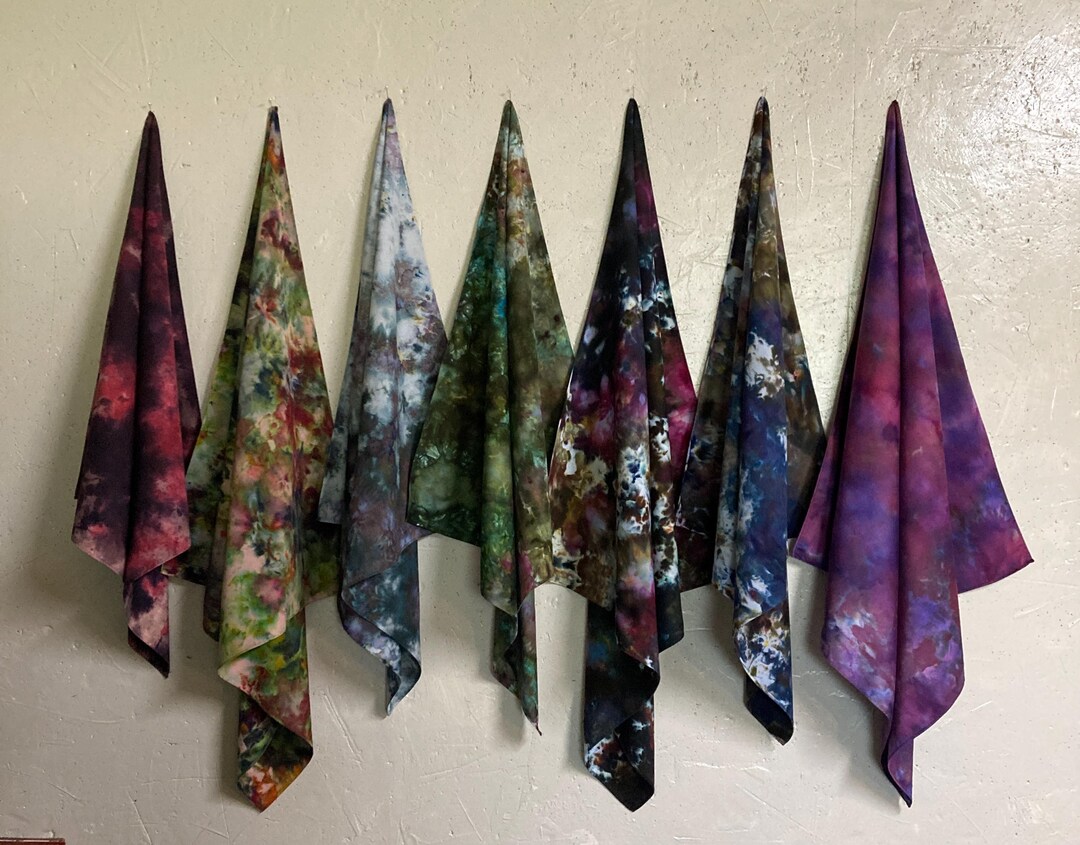27 Multi-colored Bandana 24 Colorful Kerchief 100% Cotton Hand Tie Dyed ...