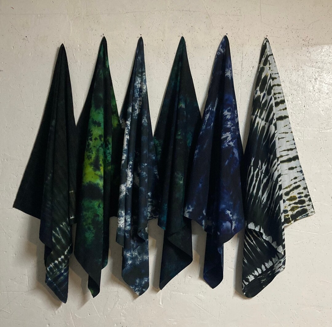27 Hand Dyed Bandana Black Gray and Color Sustainable 100% Cotton Fine ...