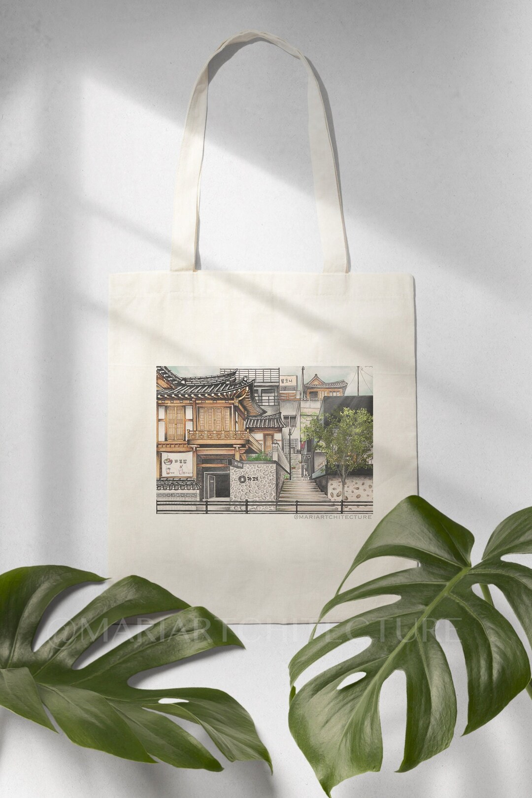 Korean Street Scenery Tote Bag Art A5 Print/ Seoul, Bukchon Hanok ...