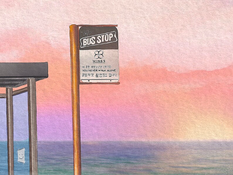 Korean Scenery / Jumunjin Beach Bus Stop / BTS Spring Day / | Etsy