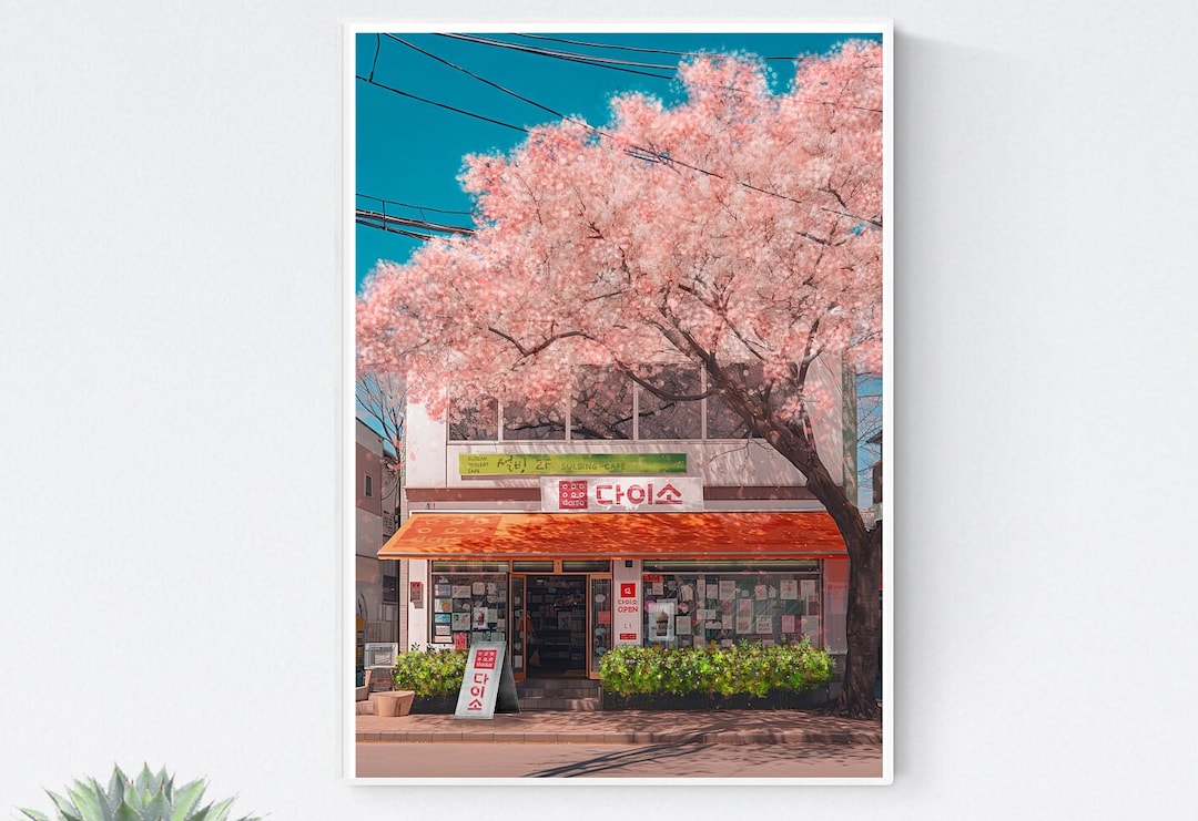 Daiso Korean Storefront/cute Shop Facade/sping in Seoul, Cherry Blossom ...