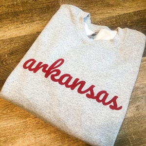 Arkansas Razorback Sweatshirt Vintage Style Flocked Letters - Etsy