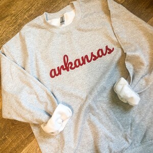 Arkansas Razorback Sweatshirt Vintage Style Flocked Letters - Etsy