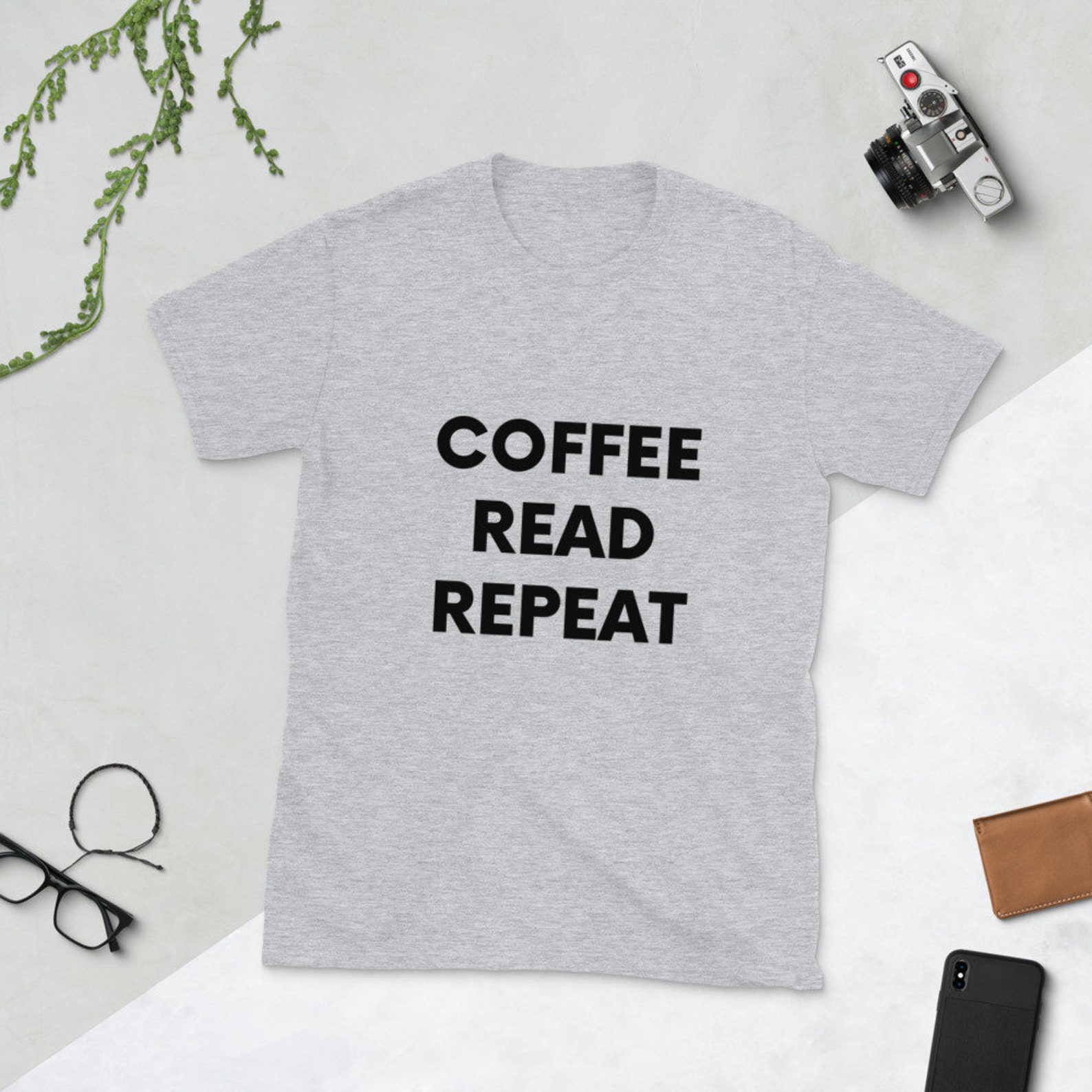 Coffee Read Repeat | Book and Coffee Lover Print | Funny Tee Gift ...