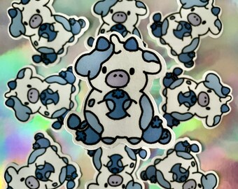 Blueberry Cow Sticker - Etsy