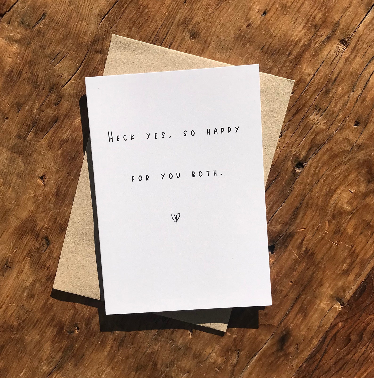 Heck Yes so happy for you both Wedding Card Engagement | Etsy