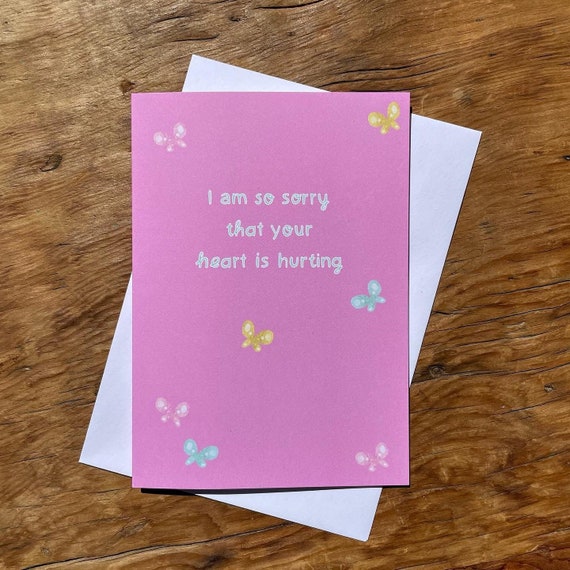 Sympathy Card Sorry Card Heart Card Caring Card - Etsy Australia