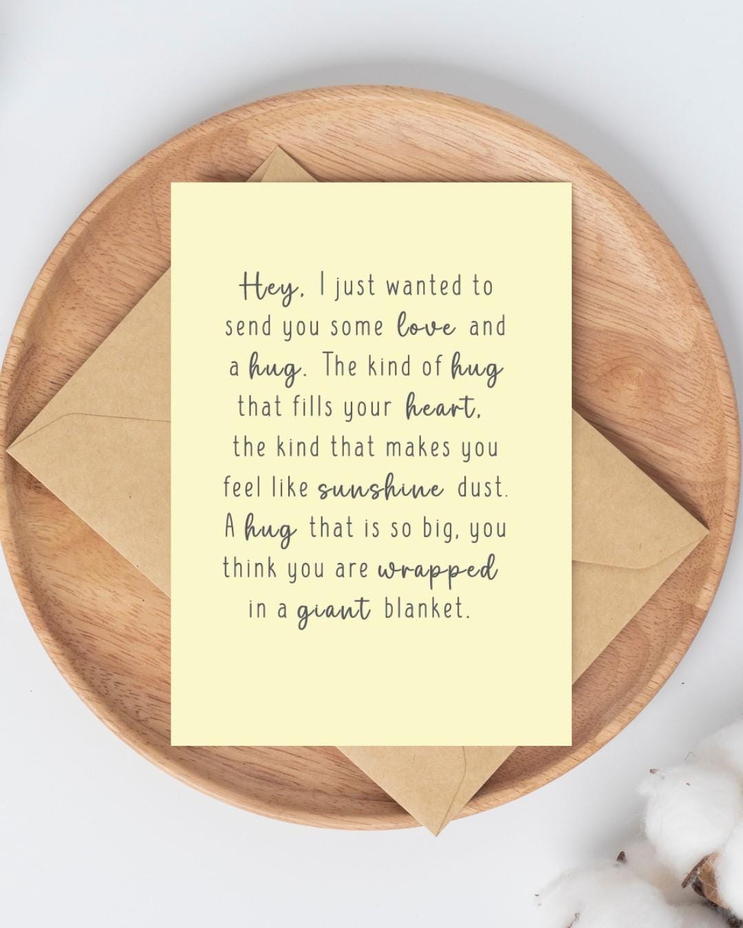 Sending a Big Hug, Card Cuddles, Thinking of You Card, Long Distance ...