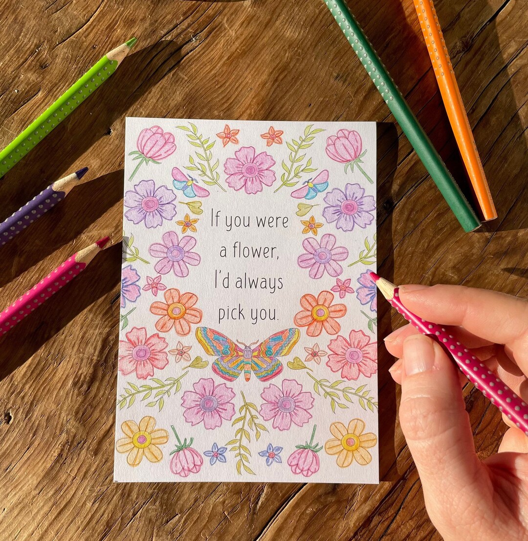 Colour in Cards Colouring Post Cards DIY Cards Colour - Etsy