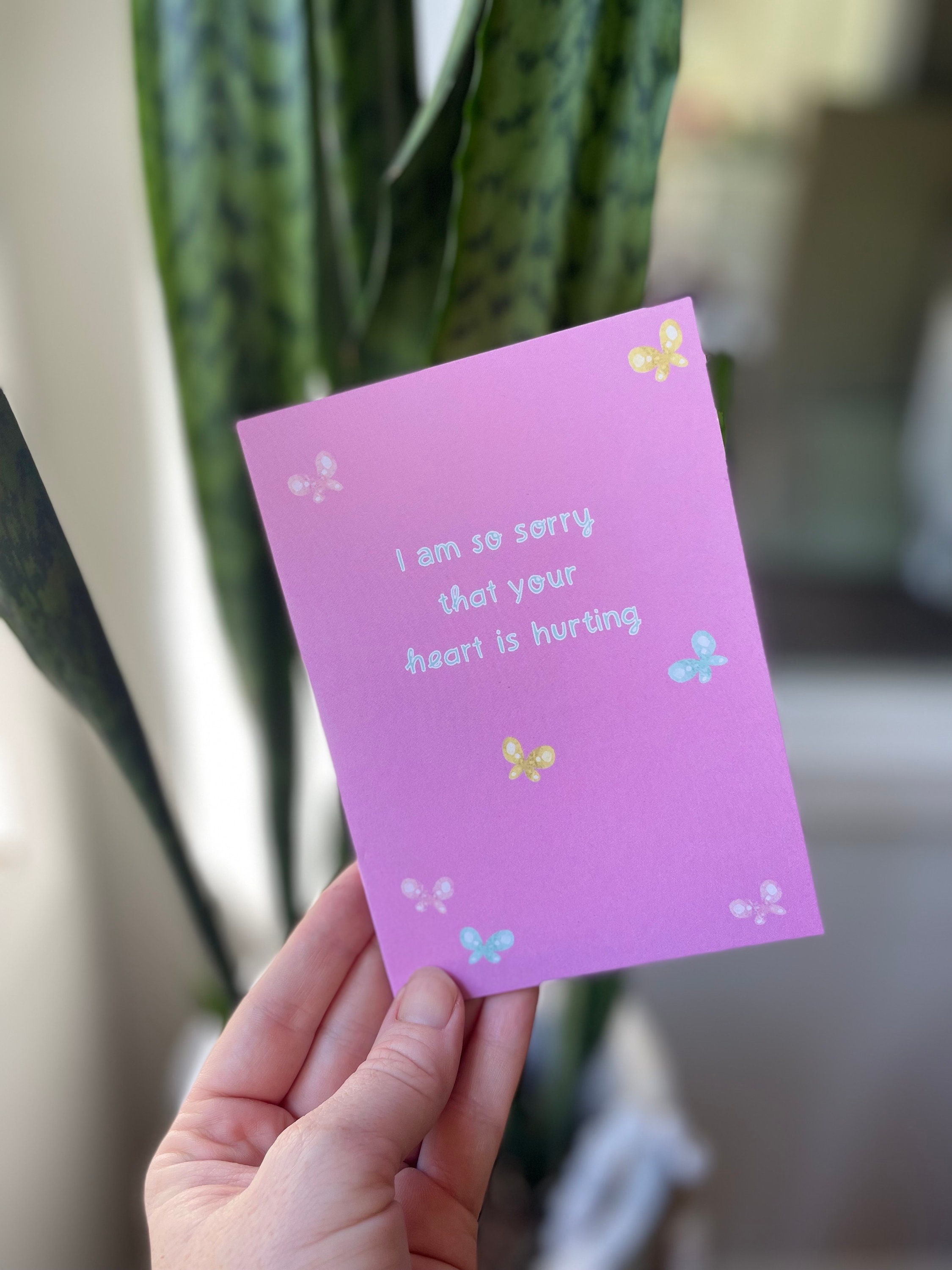 Sympathy Card Sorry Card Heart Card Caring Card - Etsy Australia