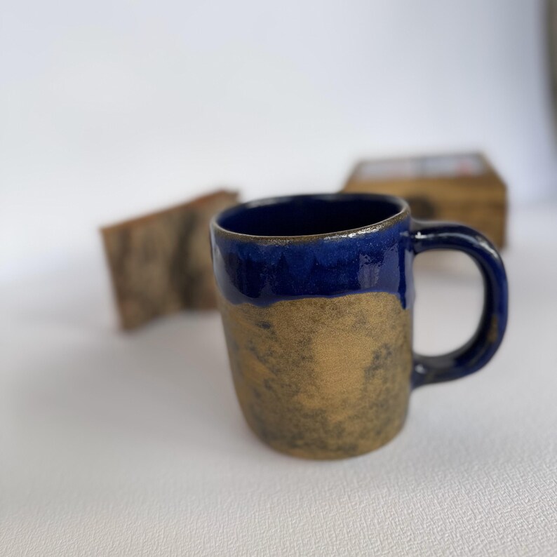 Handmade Blue Teeth Ceramic Mug: Sculptural Coffee Cup - Etsy