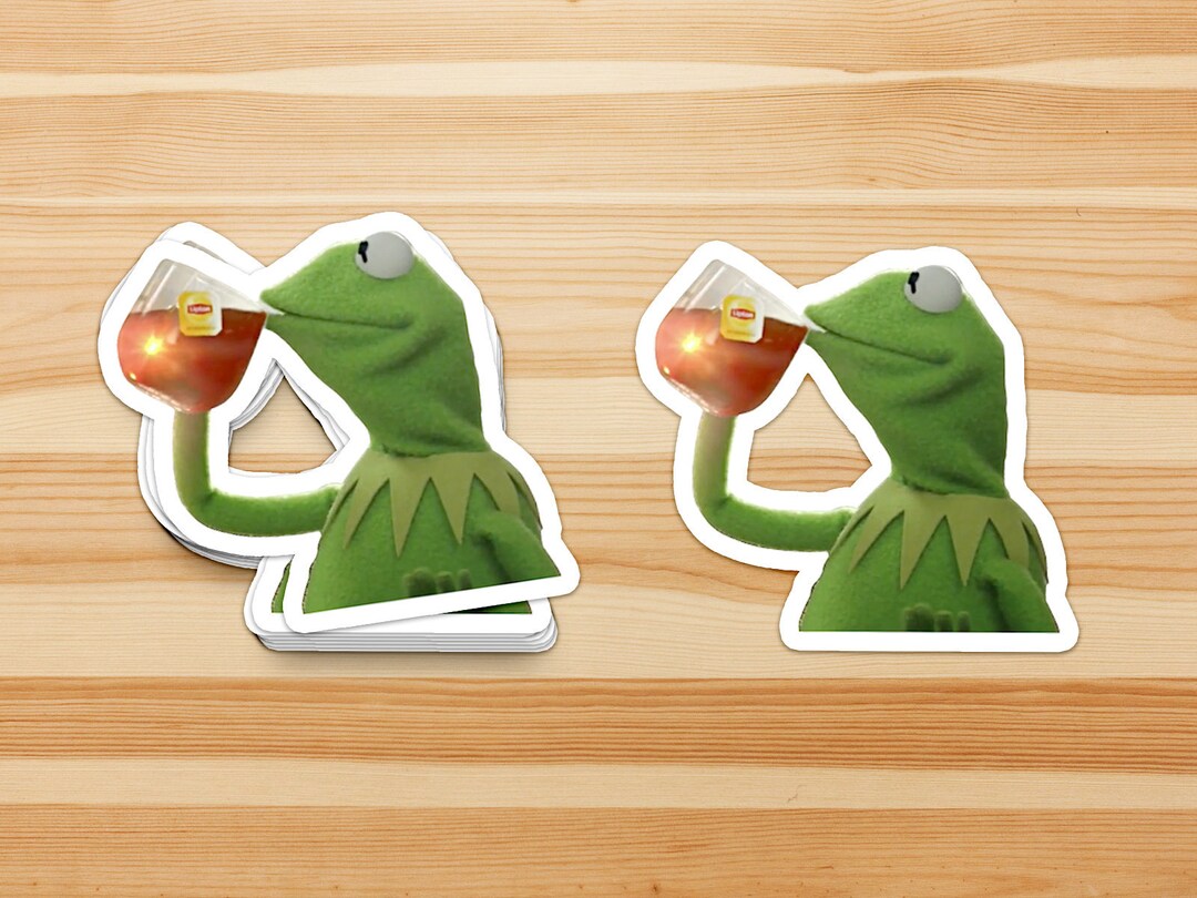 Kermit Sipping Tea Sticker 3x3in Sticker for Your Laptop - Etsy