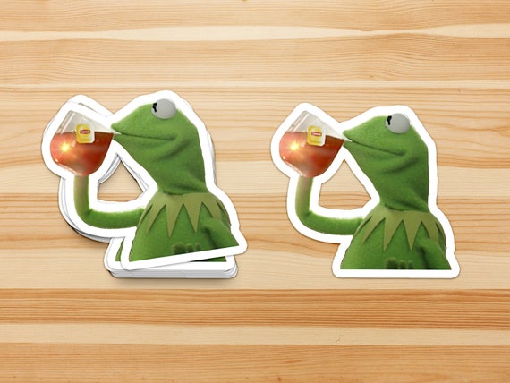 Kermit Sipping Tea sticker 3x3in Sticker for your Laptop | Etsy