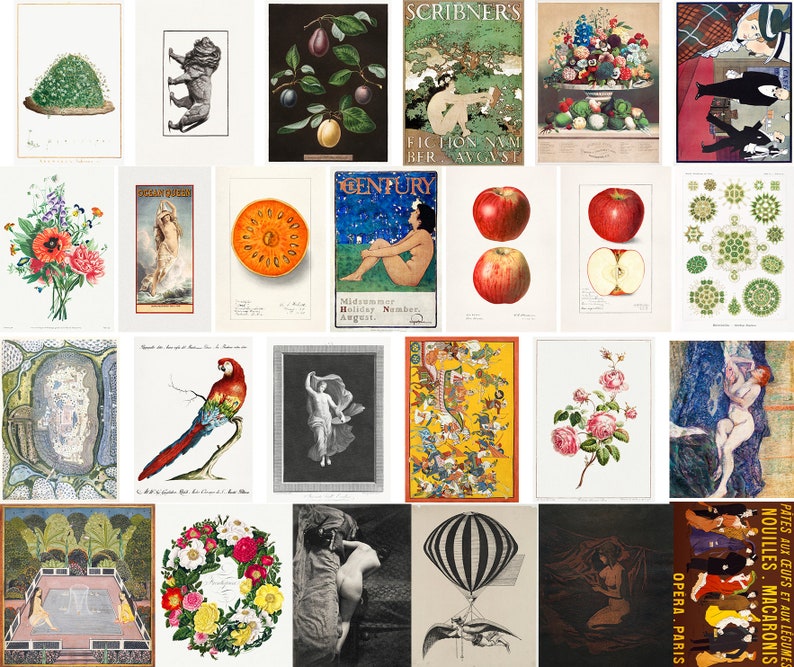 125 PCS Vintage Poster Wall Collage Kit Vintage Posters - Etsy