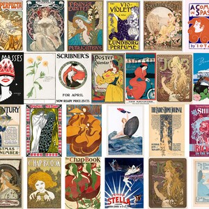 50 PCS Vintage Poster Wall Collage Kit Vintage Posters Wall Collage Kit ...