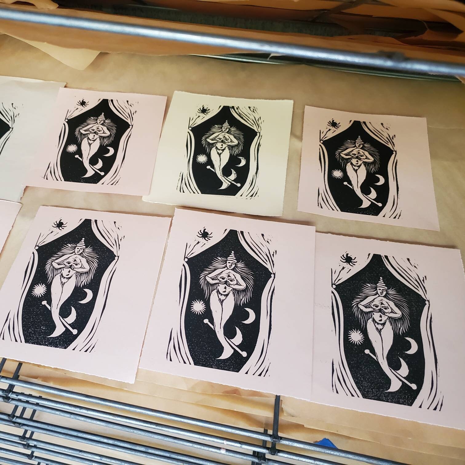 Atargatis Mermaid Goddess Block Print Art & Collectibles Prints Wood ...