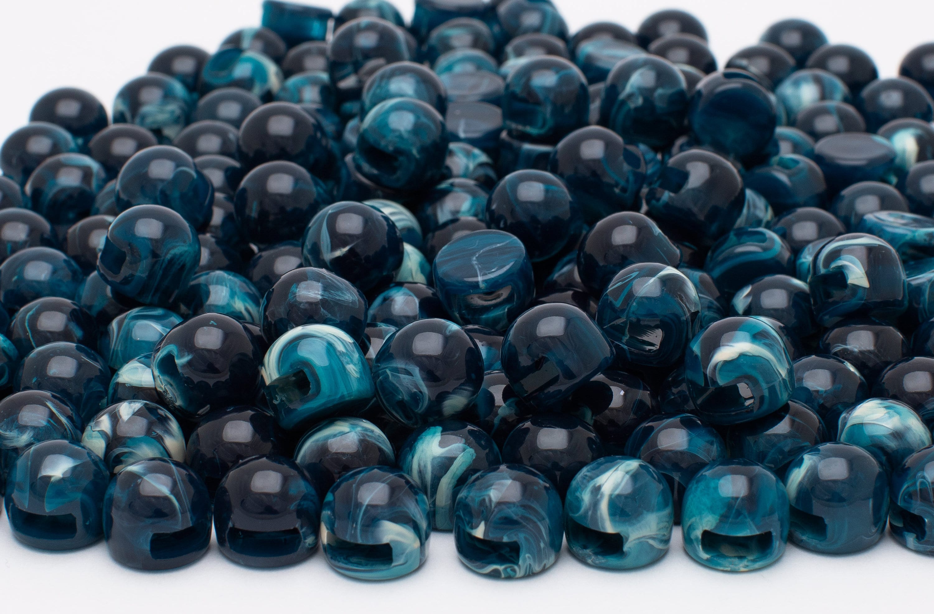 Ocean Blue Marble Flat Round ABS Beads 14mm 20 - Etsy