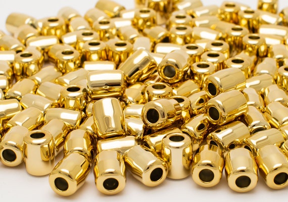 Metallized Gold infill tube ABS Beads 20mm 10 | Etsy