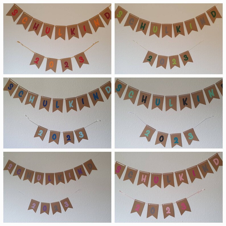 Cadena de banderines escolar 2025 colorido | Guirnalda | Decoración de ...