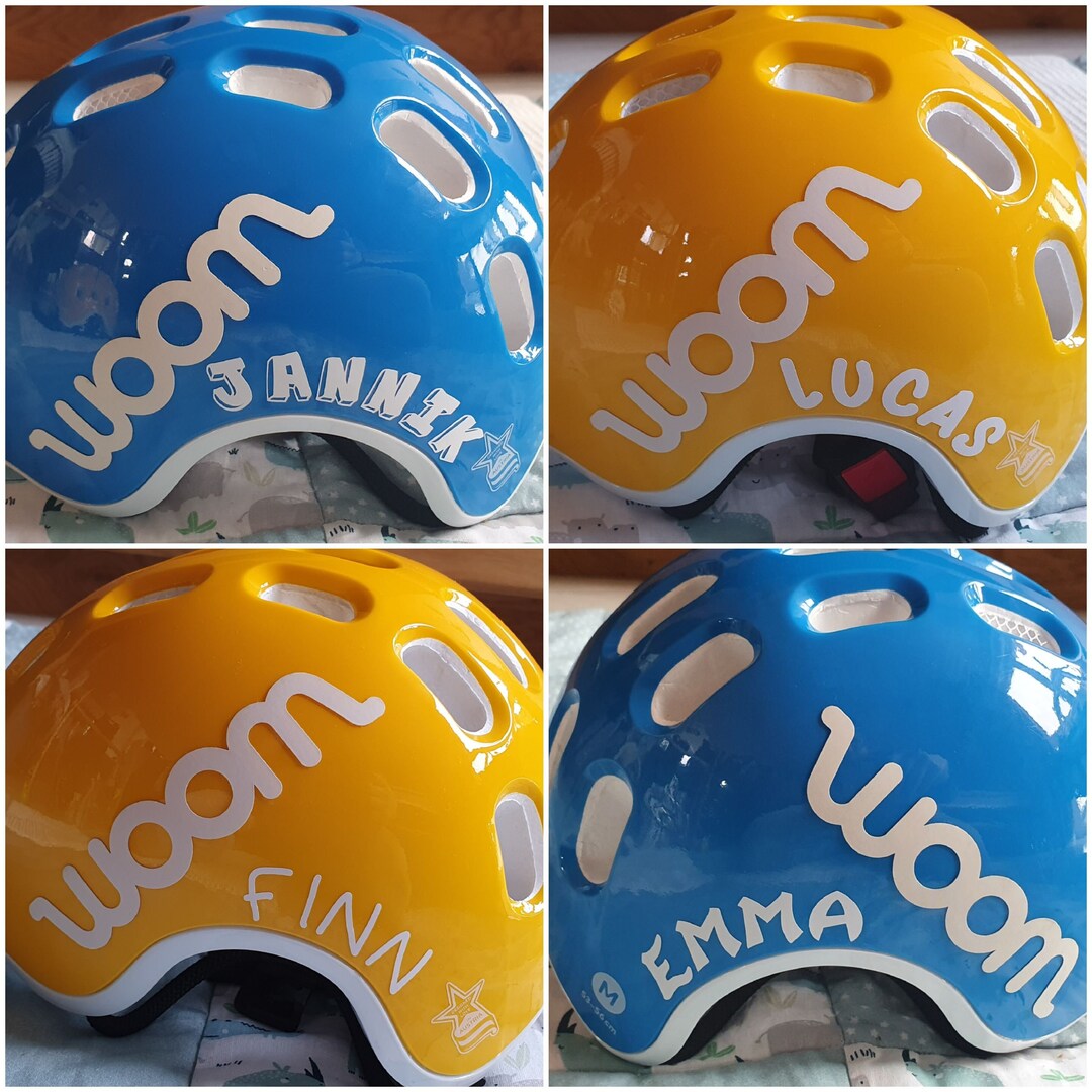 Woom Fahrrad Helm Kinder Beschriftung Name Personalisierung Aufkleber ...
