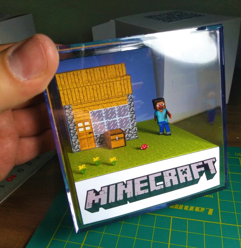 Minecraft 3D Cube Diorama - Etsy
