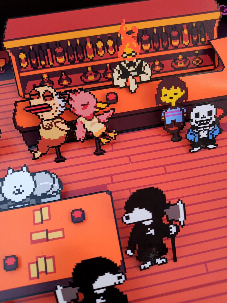 Undertale grillby's 3D Shadowbox - Etsy