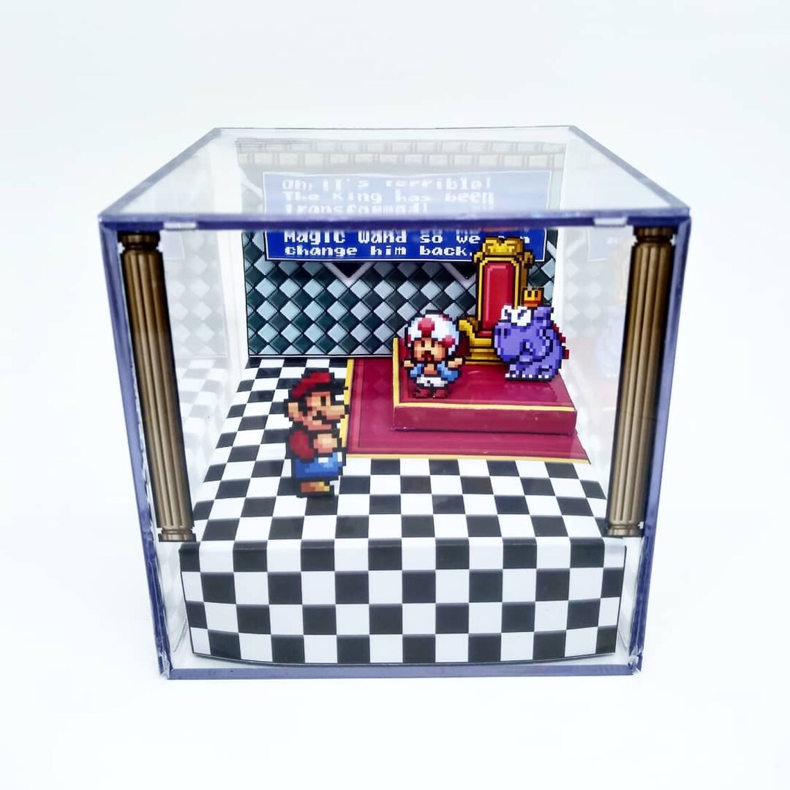 Super Mario Bros 3 king's Chamber 3D Cube Diorama - Etsy