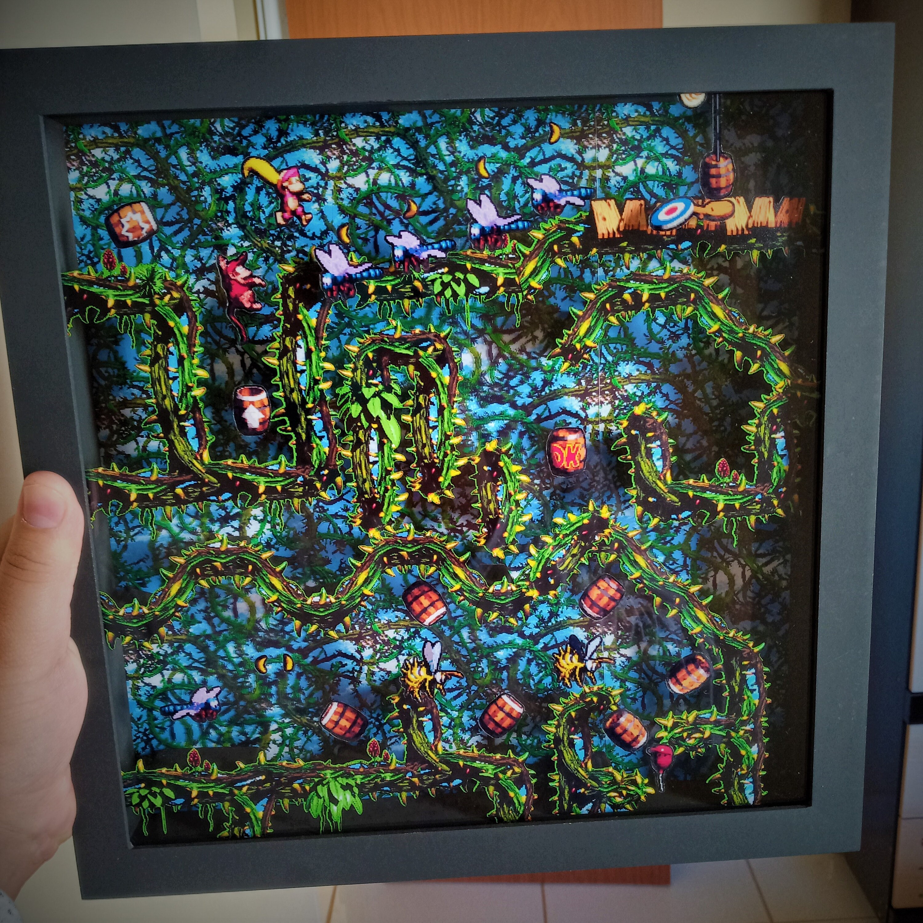 Donkey Kong Country 2 Bramble Blast 3D Shadowbox - Etsy España