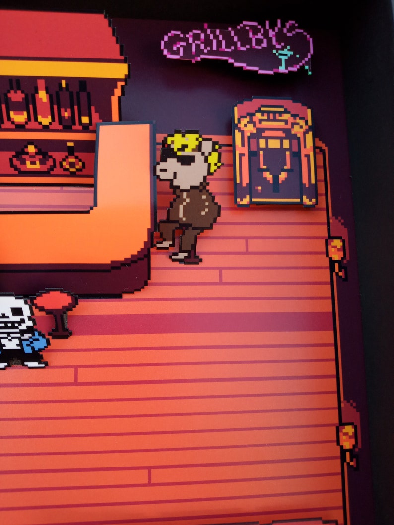 Undertale grillby's 3D Shadowbox | Etsy