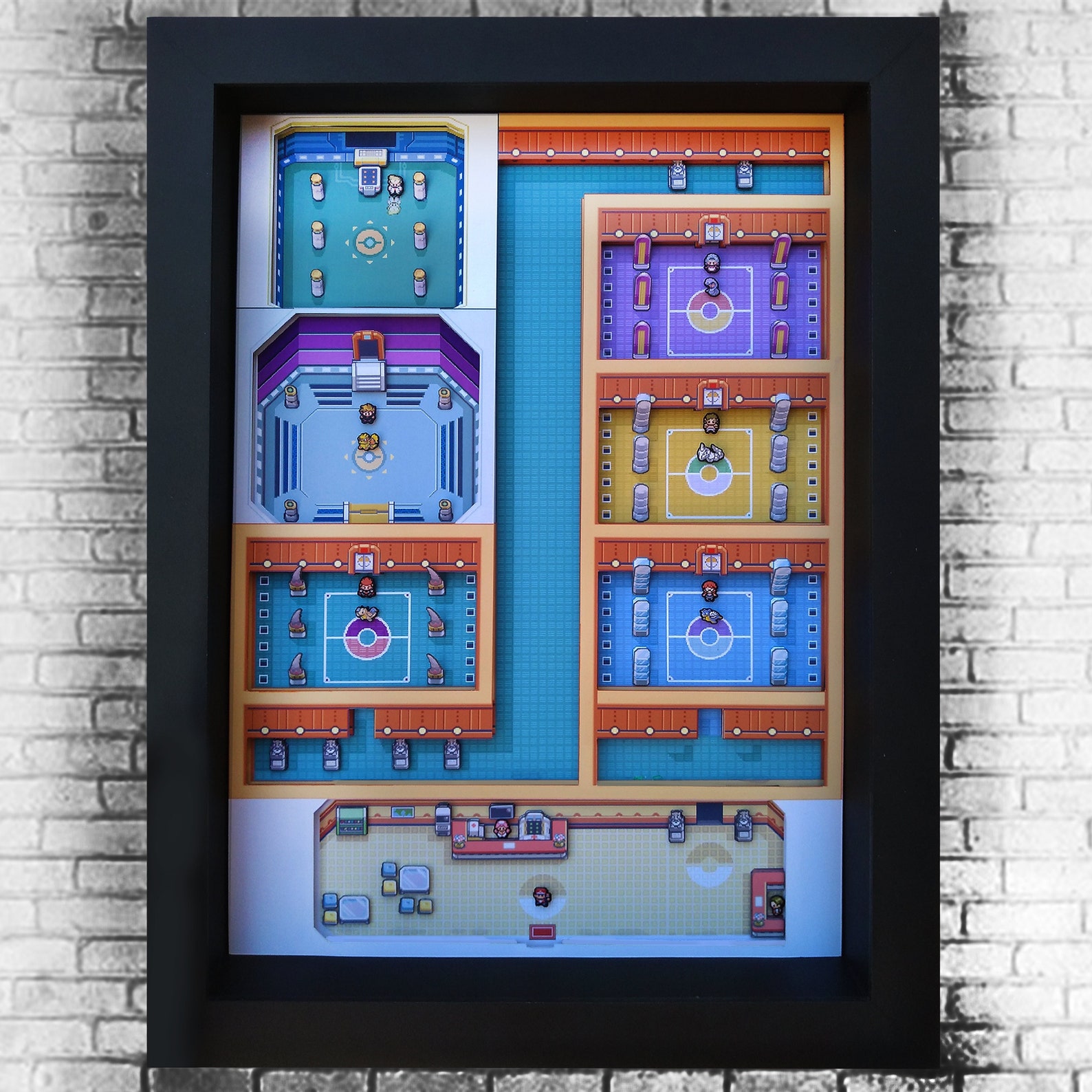 Pokemon Firered / Leafgreen the Elite Four 3D Shadowbox - Etsy
