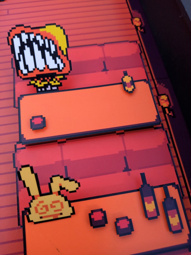 Undertale grillby's 3D Shadowbox | Etsy