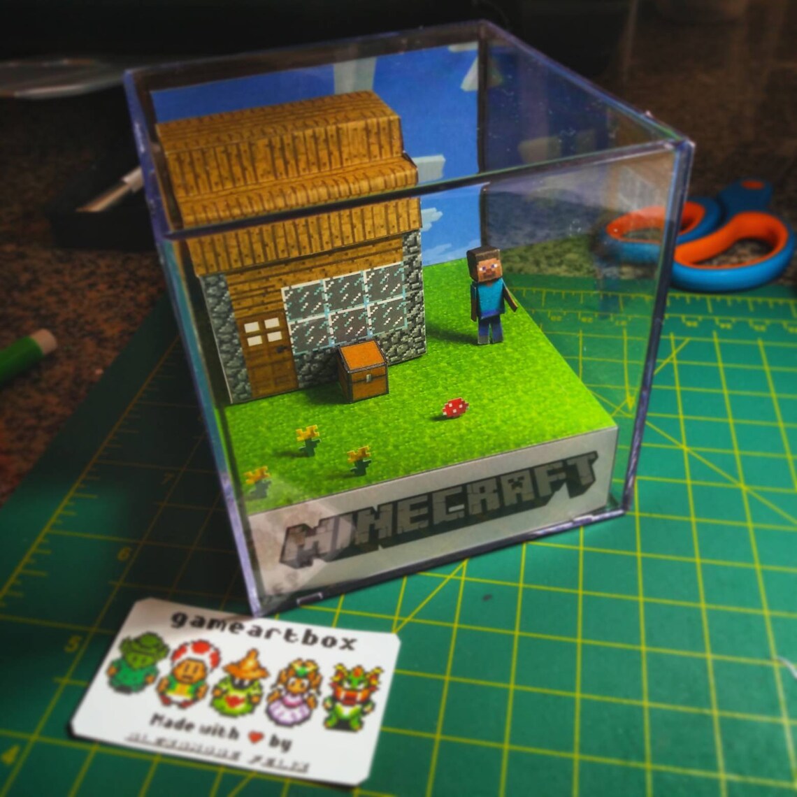 Minecraft 3D Cube Diorama | Etsy