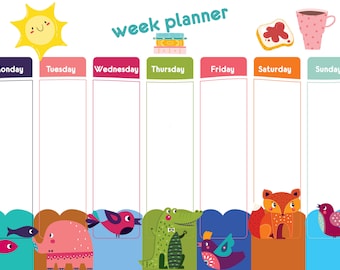 Kids Daily Scheduleprintable Plannerweekly Organizerweekly - Etsy