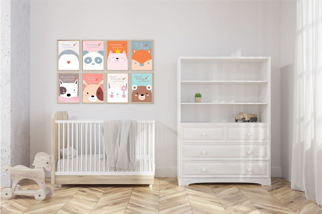 Set of Baby Animals Digital Posters, Nursery Wall Art, Kids Room ...