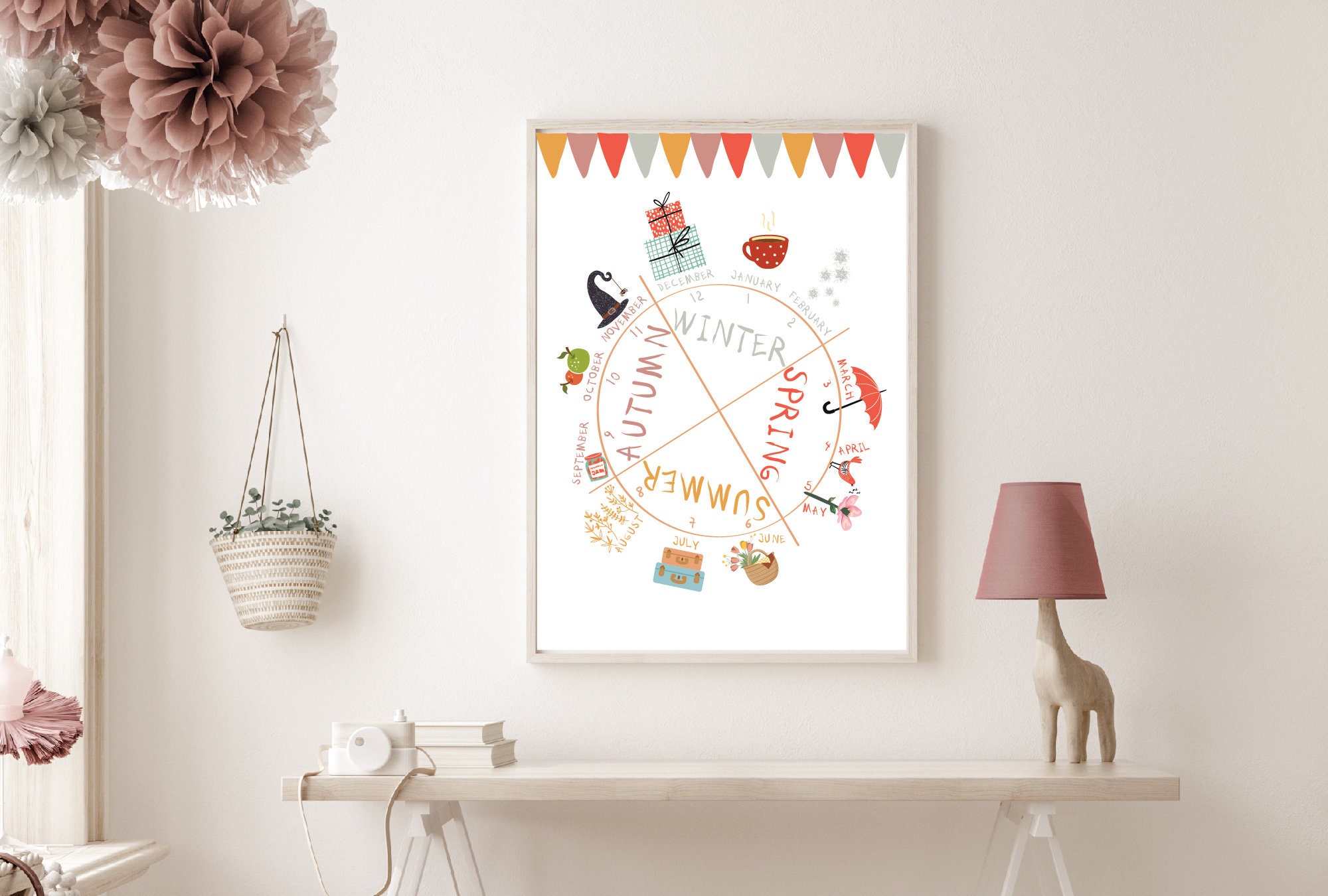 Educational Months of the Year Kids Poster Seasons Printable - Etsy