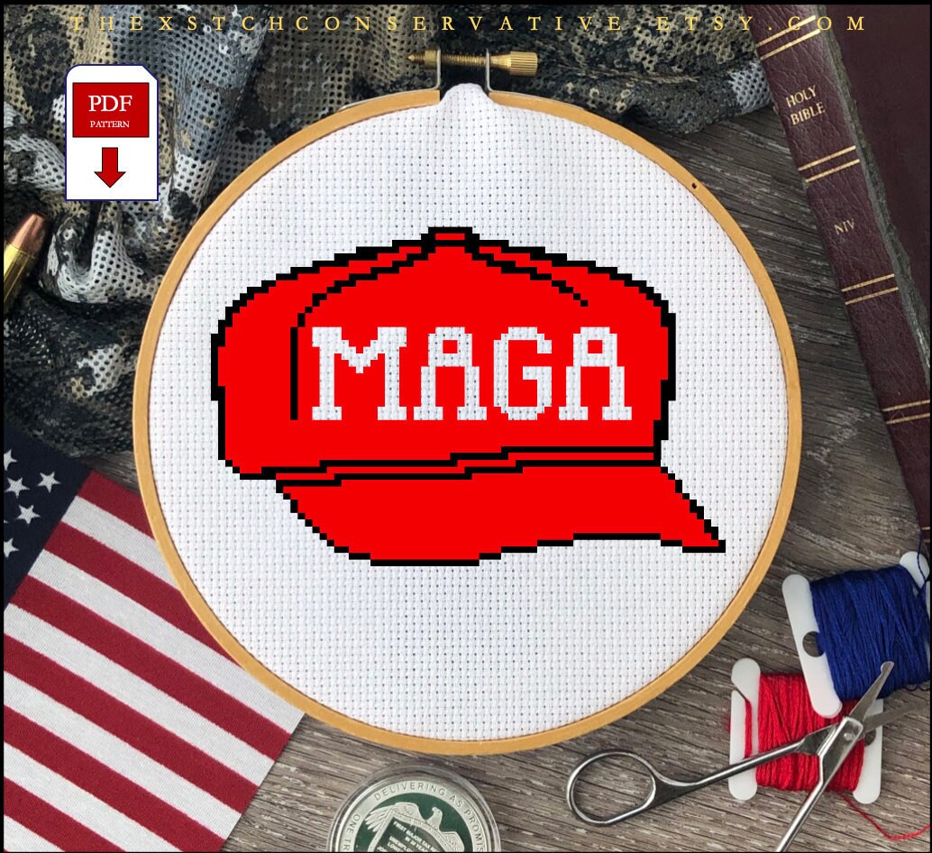 MAGA Hat PDF Cross Stitch Pattern - Etsy