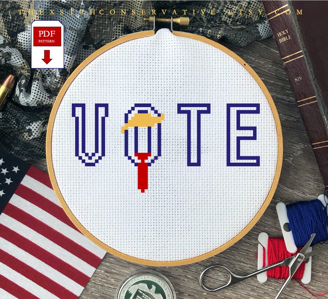 Vote (trump) PDF Cross Stitch Pattern - Etsy